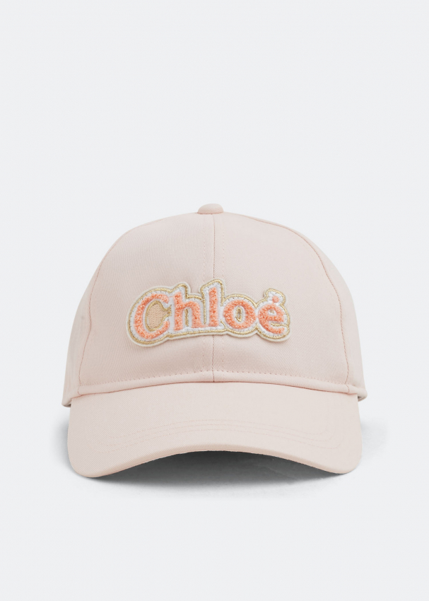 Chloé Logo-embroidered cap for Girl - Pink in Bahrain | Level Shoes